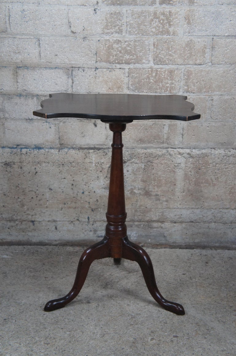 Antique 18th Century American Mahogany Queen Anne Candle Stand Table ...