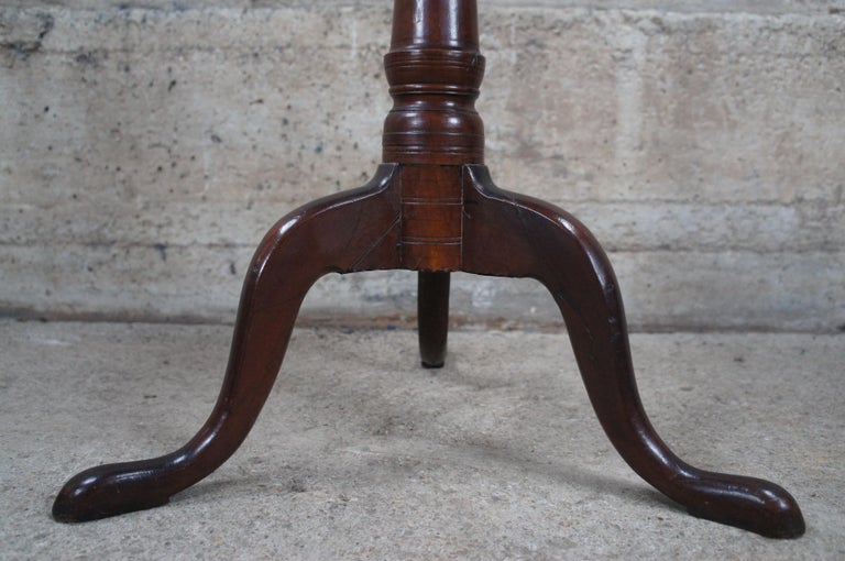Antique 18th Century American Mahogany Queen Anne Candle Stand Table ...