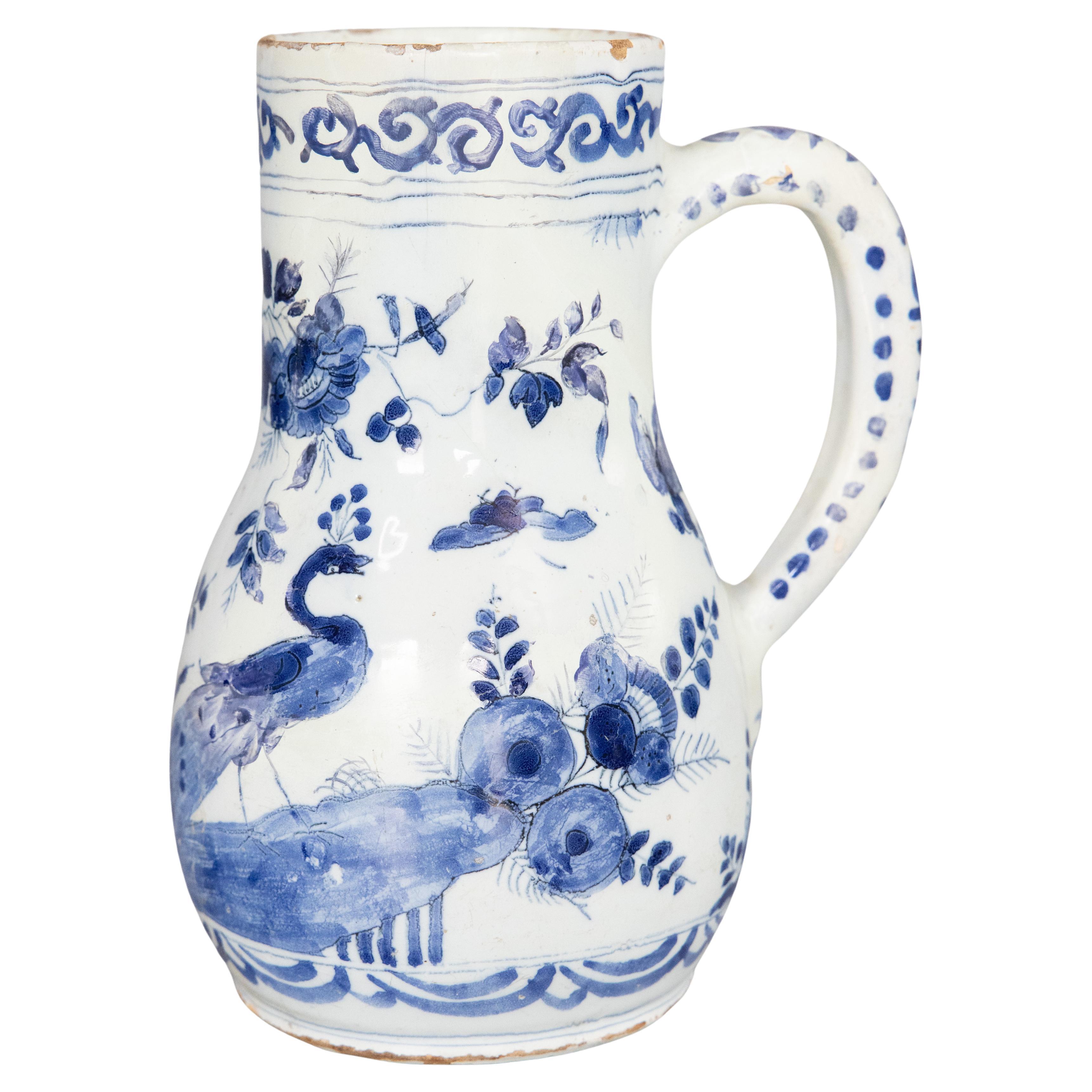 Antique 18th Century Delft Pitcher For Sale at 1stDibs