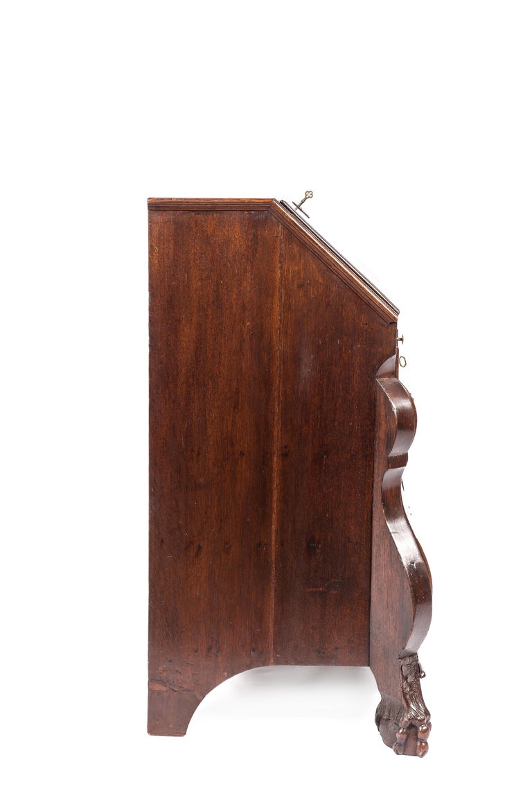Antique 18th Century Dutch Oak Drop Front Bombe Secretary Desk ...