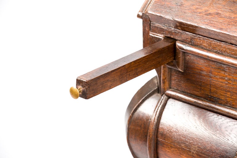 Antique 18th Century Dutch Oak Drop Front Bombe Secretary Desk ...