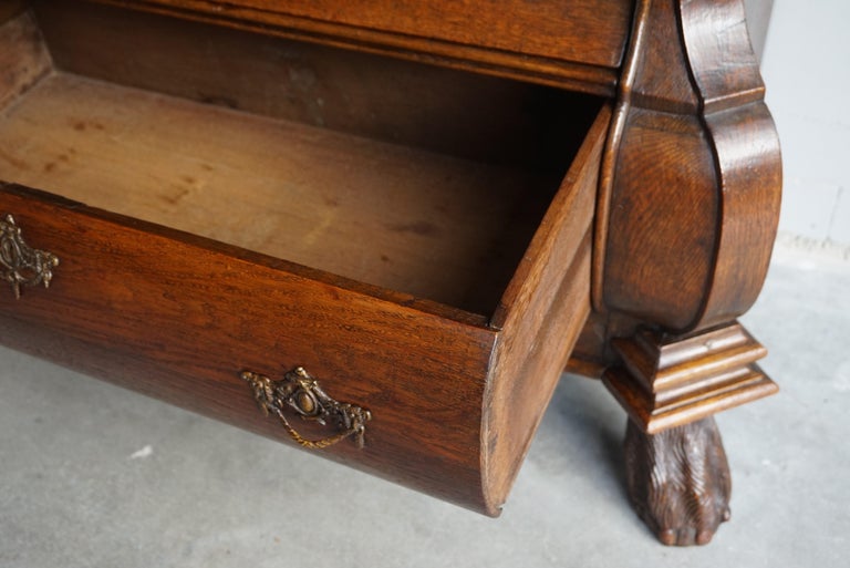 Antique 18th Century Dutch Rococo Oak Bomb Chest of Drawers with Claw ...