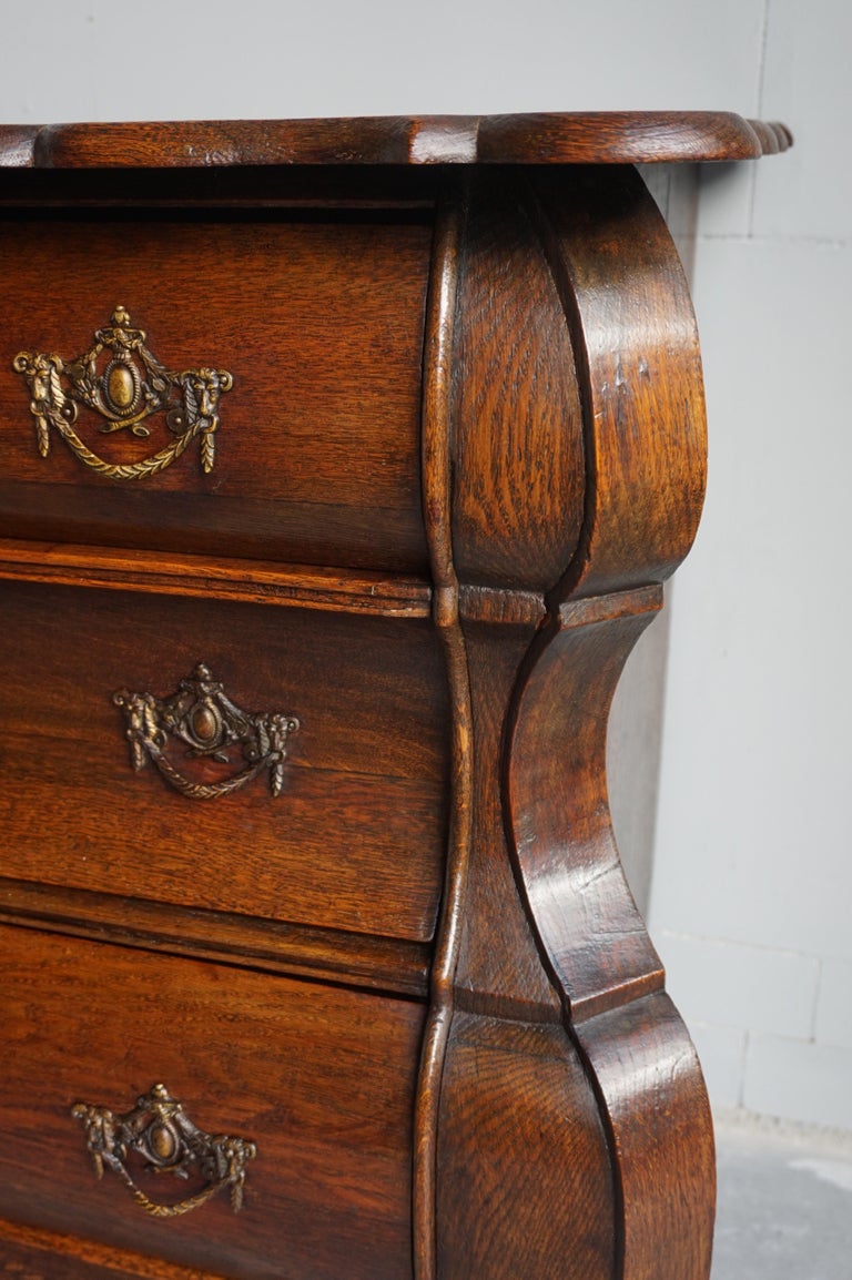 Antique 18th Century Dutch Rococo Oak Bomb Chest of Drawers with Claw ...