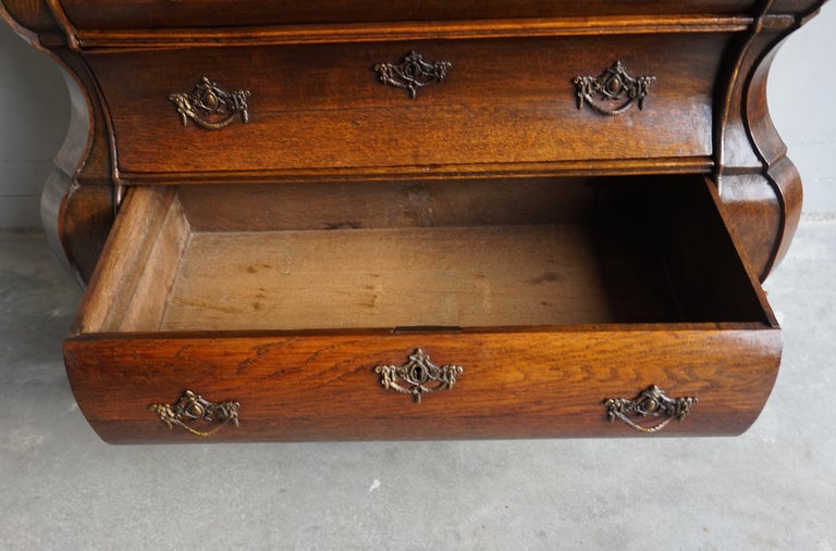 Antique 18th Century Dutch Rococo Oak Bomb Chest of Drawers with Claw ...