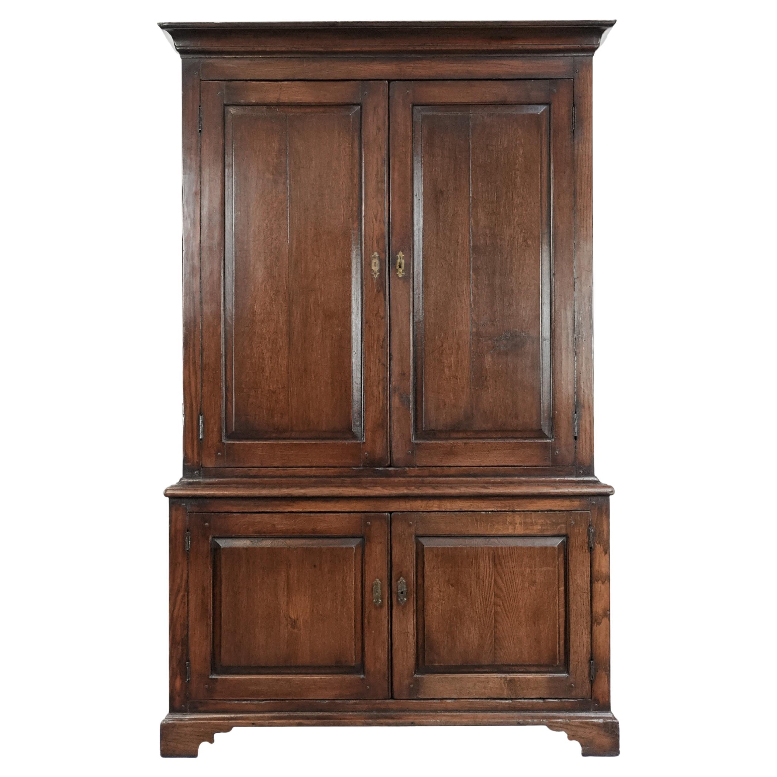 Antique 18th-century English wardrobe/ sideboard made of oak For Sale ...