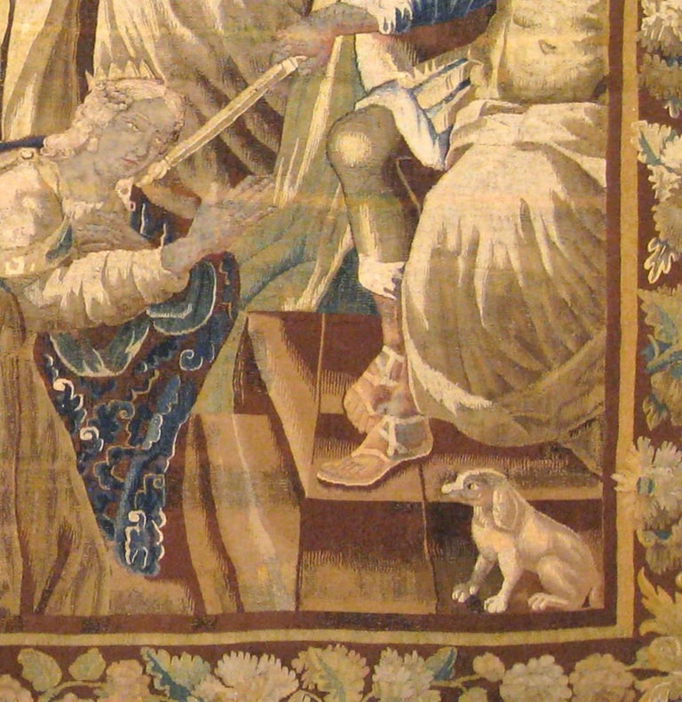 Antique 18th Century Flemish Biblical Tapestry, with Queen Esther and ...