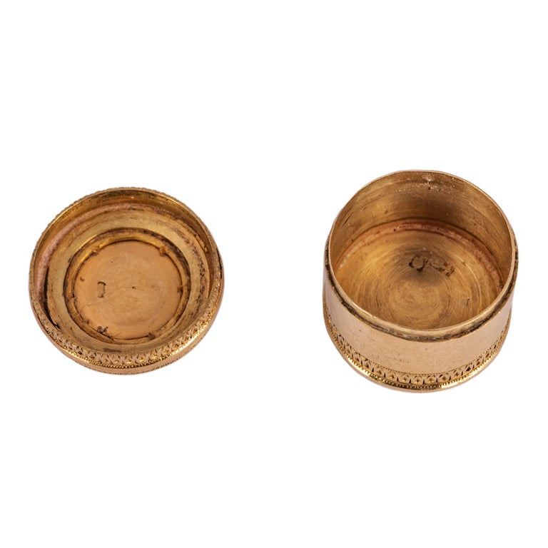 Antique 18th Century French Miniature 18k Gold Enamel Portrait Patch ...