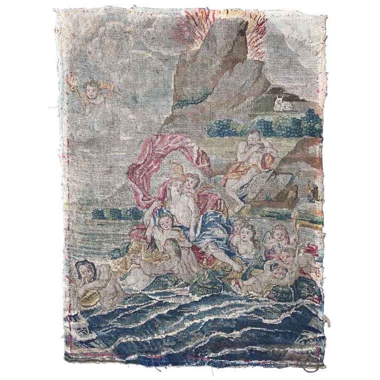 Antique 18th Century French Needlepoint Mythological Scene at 1stDibs