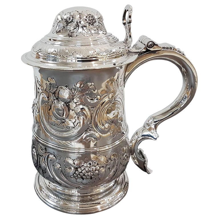 Antique 18th Century George III Sterling Silver Tankard London 1765 ...