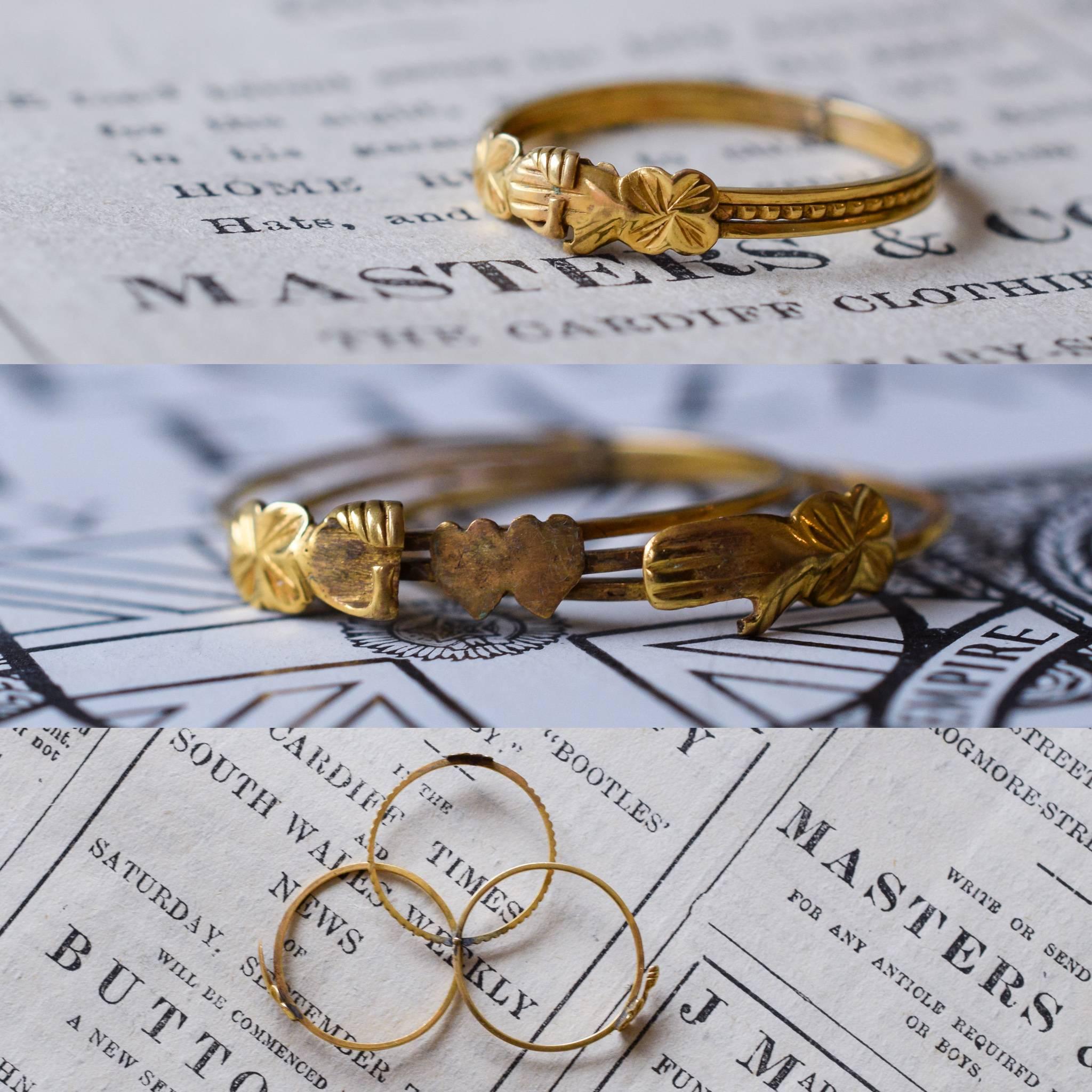 Antique 18th Century Georgian Gimmel Fede Gold Ring at 1stDibs | fede ...