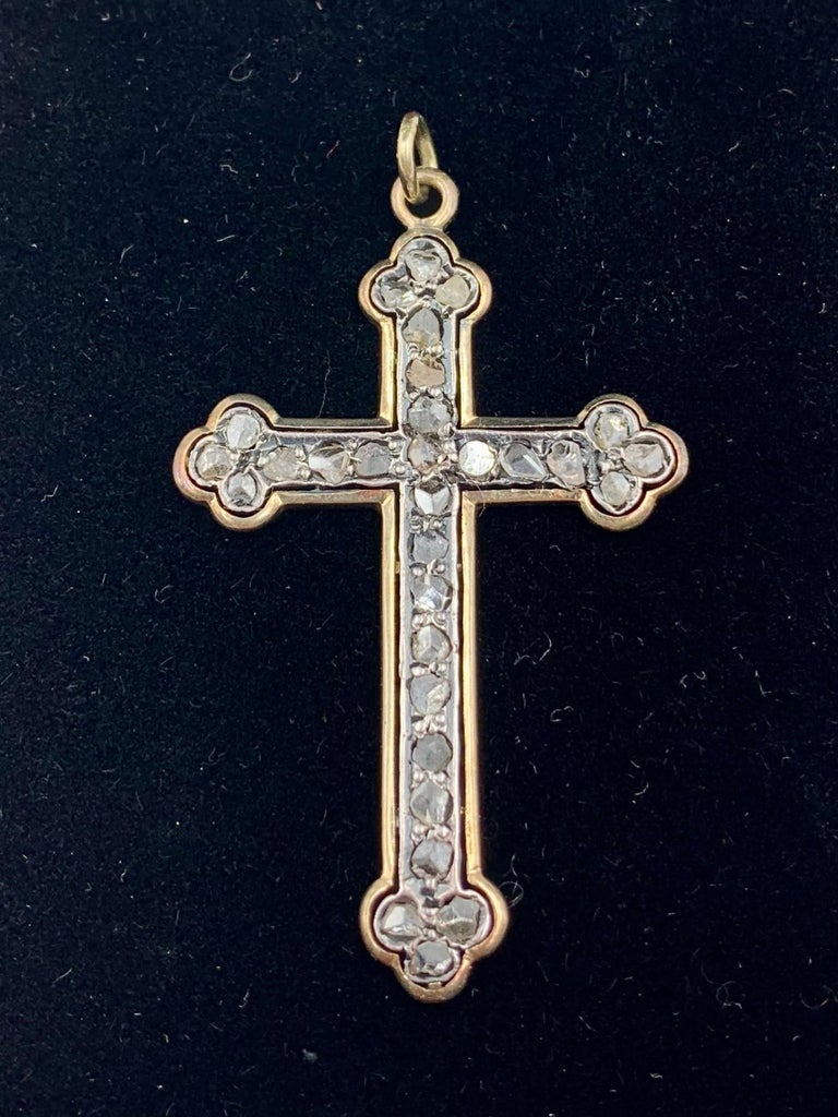 Antique 18th Century Georgian Rose Cut Diamond 14K Rose Gold Trilobed ...