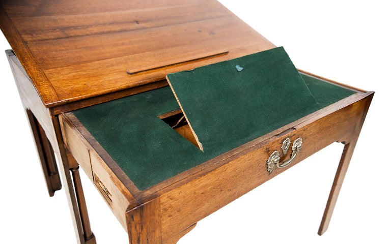 Antique 18th Century Oak Architects Drawing Table For Sale at 1stDibs