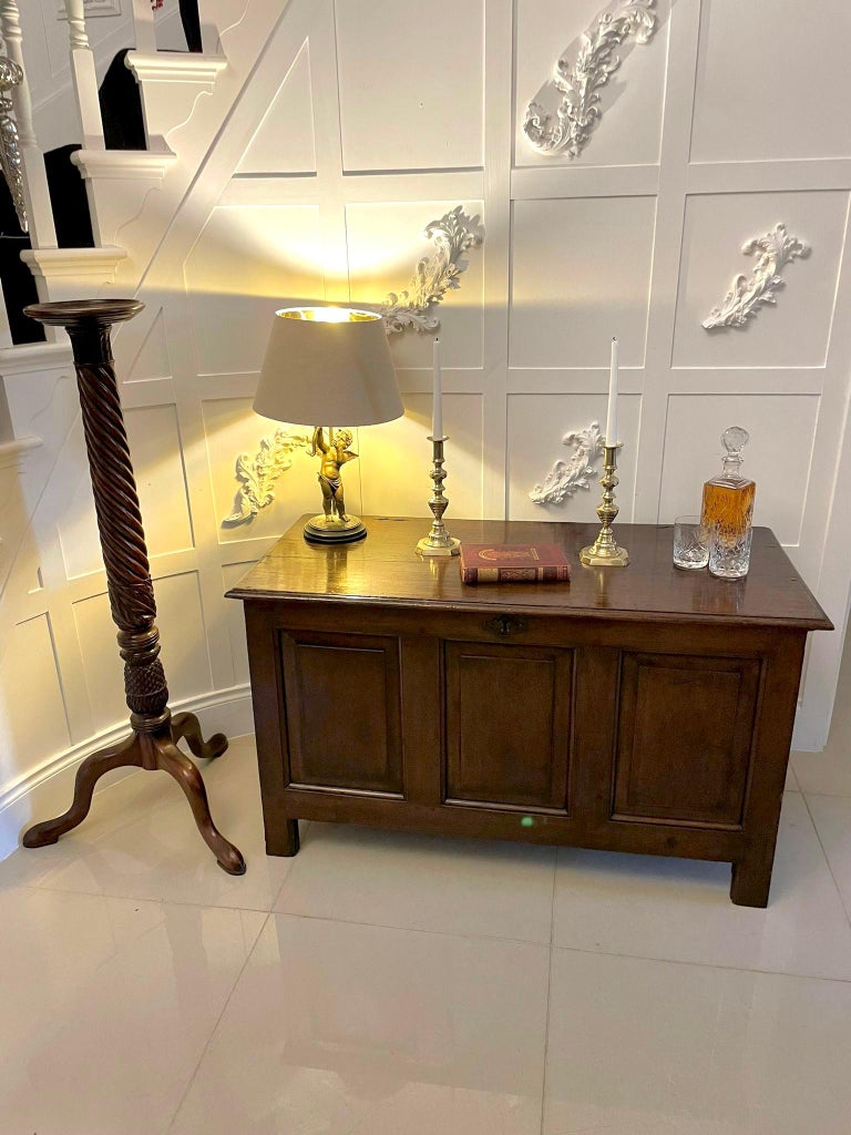 Antique 18th Century Oak Quality Panelled Coffer For Sale at 1stDibs