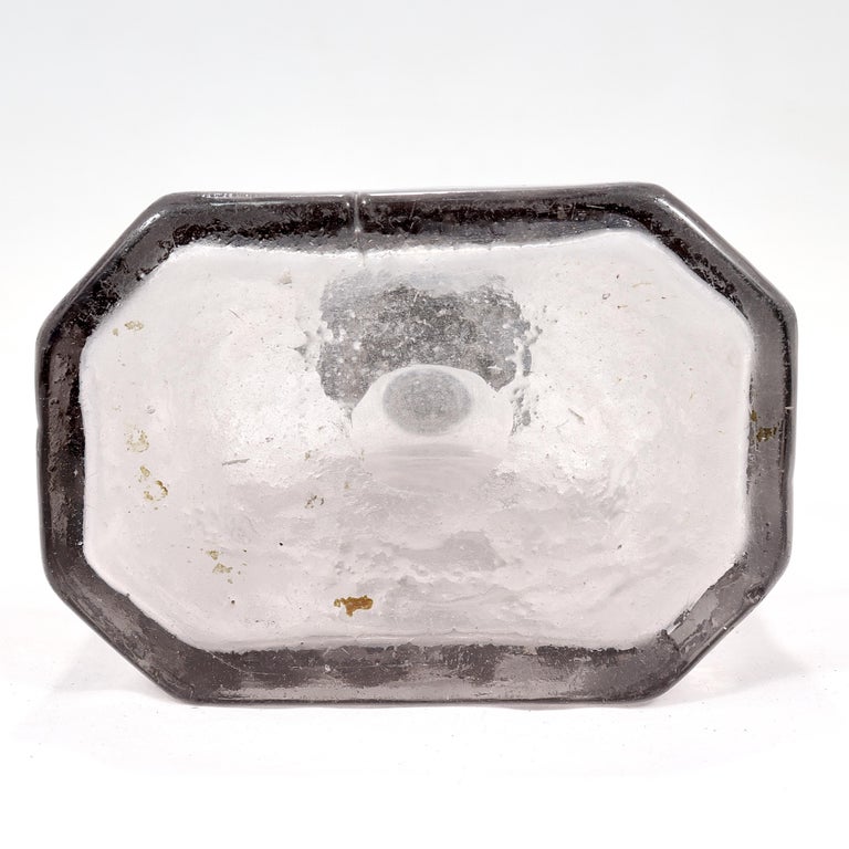 Antique 18th Century Pewter Lidded Etched Stiegel Type Glass Flask For ...