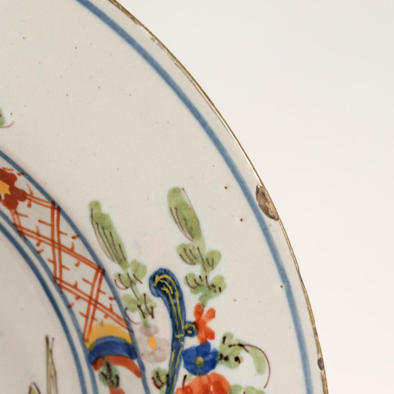 Antique 18th Century Polychrome Dutch Delft Bowl For Sale at 1stDibs