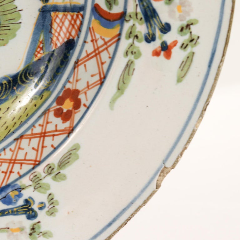 Antique 18th Century Polychrome Dutch Delft Bowl For Sale at 1stDibs