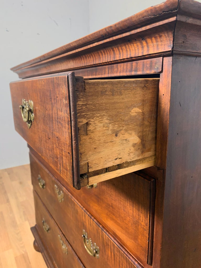 Antique 18th Century Rhode Island Ball Foot Chest with Original Brasses ...