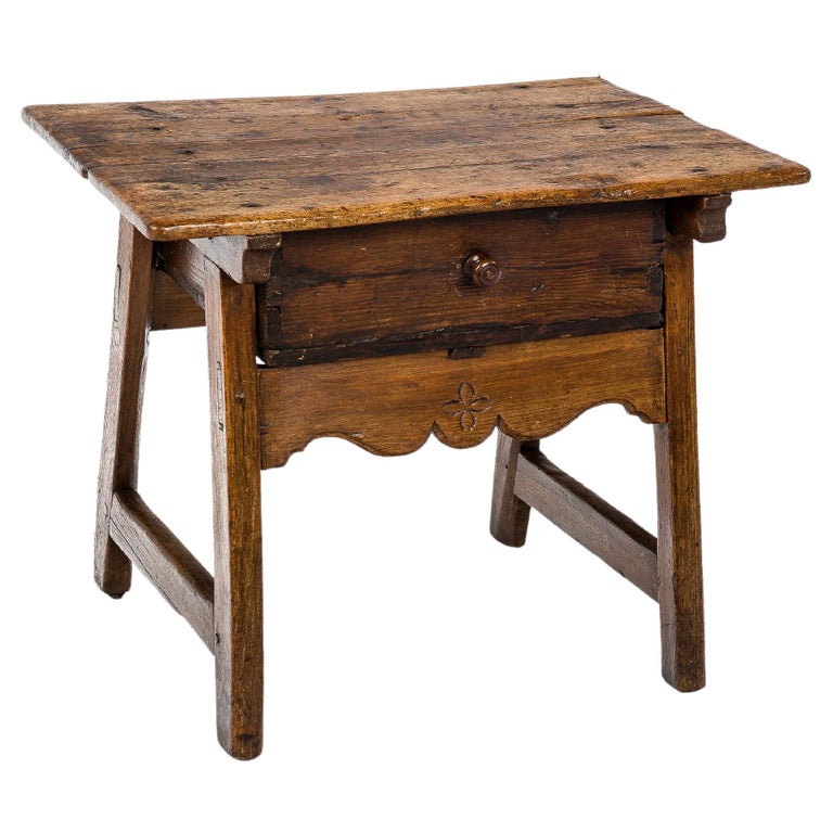 Antique 18th Century Spanish Provincial Chestnut Side Table or Tavern ...