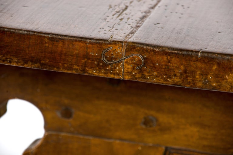 Antique 18th Century Square Walnut Swiss Renaissance Banker or Merchant ...