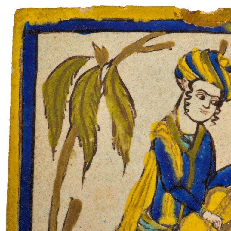 Antique 18th early 19th Century Persian Islamic Safavid Cuerda Seca ...