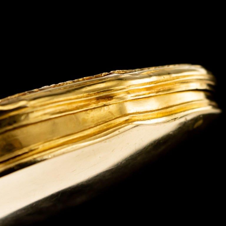 Antique English 18 Karat Gold Snuff Box, Queens Guards Regiment, circa ...