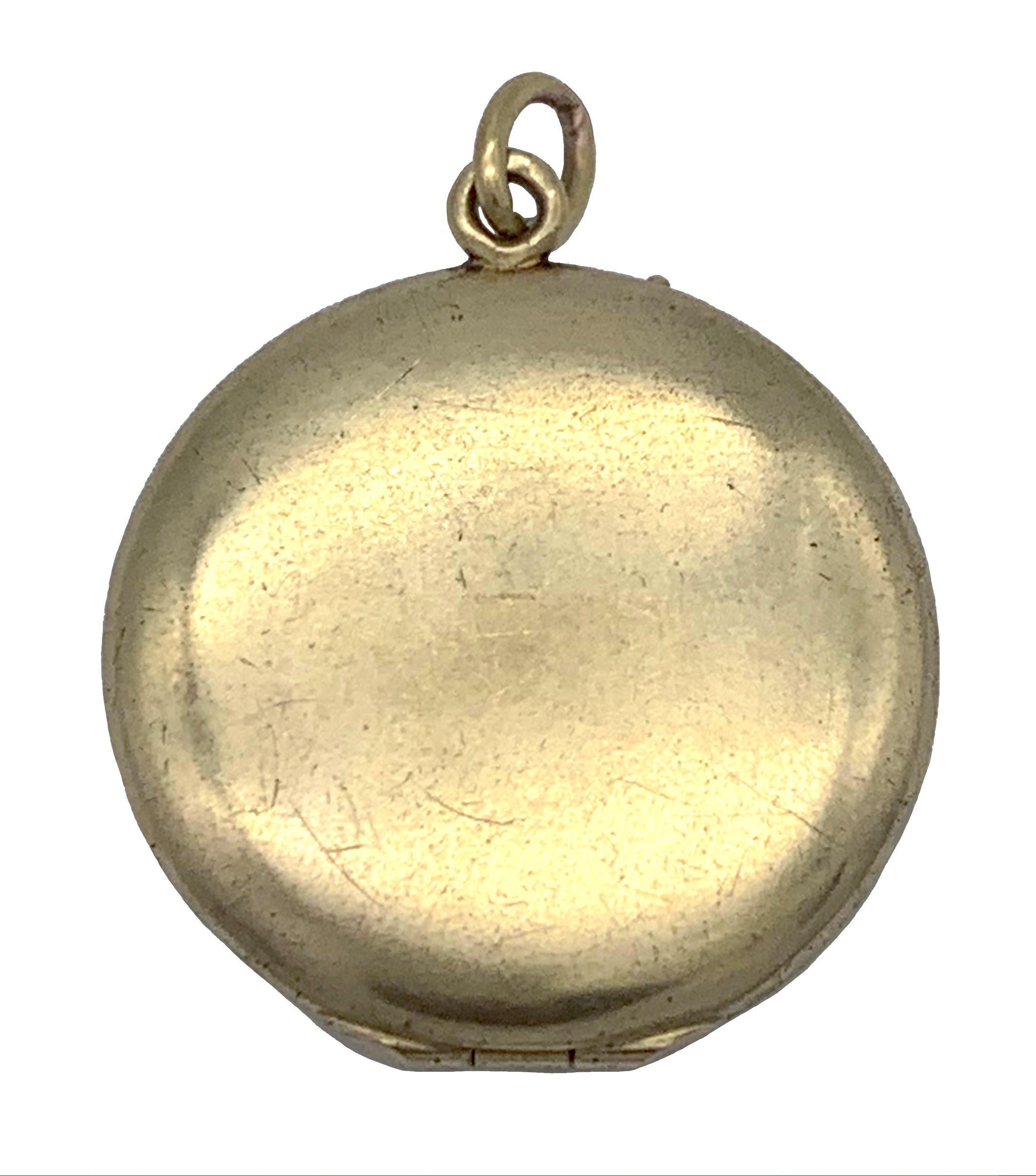 Antique 1900 Art Nouveau Ruby 14 Karat Gold Locket Pendant at 1stDibs