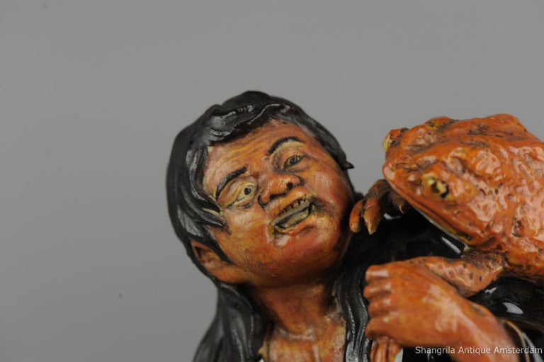 Antique 1900 Ryosai Sumida Artist Signed Japanese Porcelain Statue Liu ...