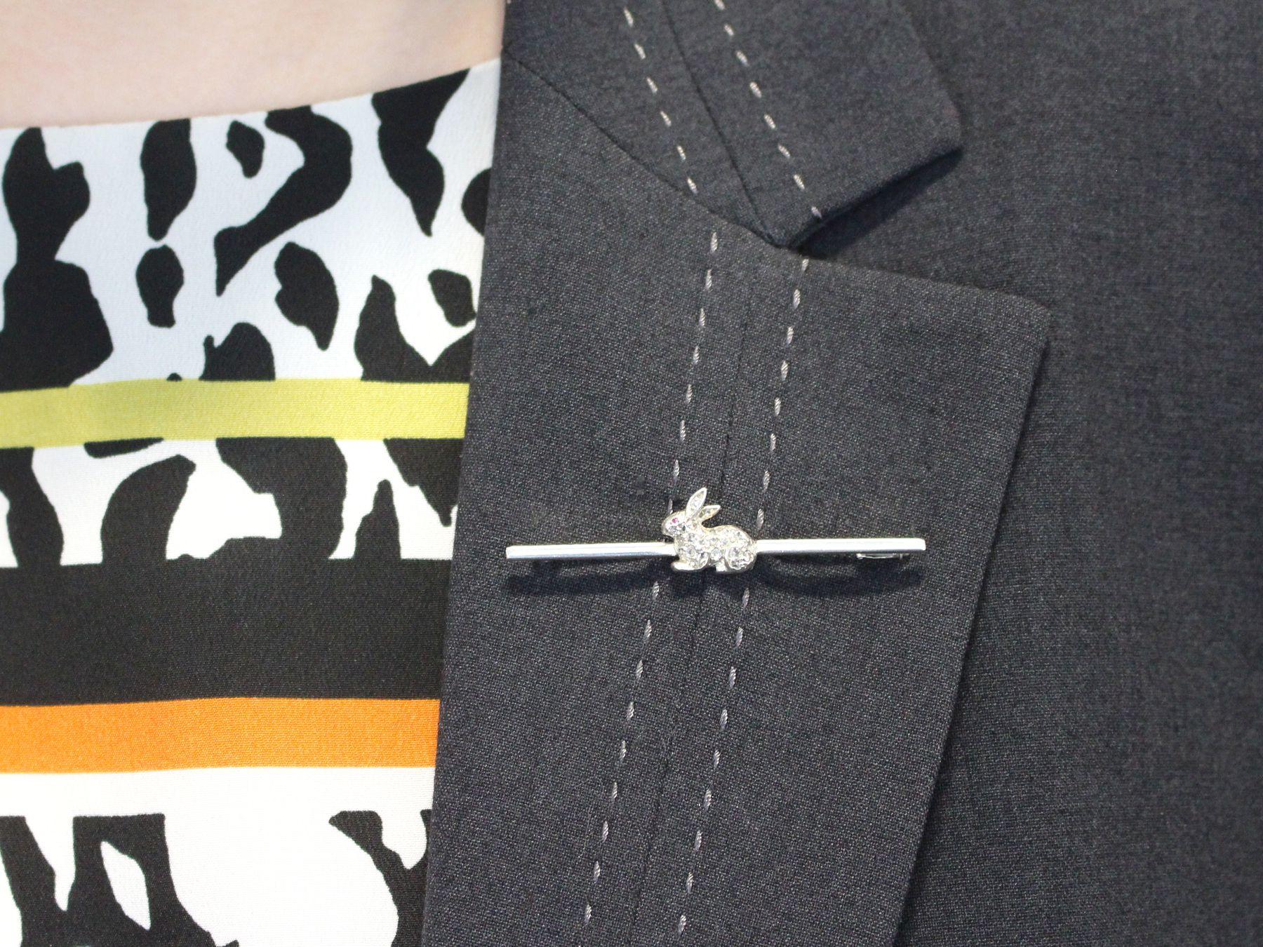 Antique 1900s Diamond and Ruby Yellow Gold Rabbit Brooch at 1stDibs ...