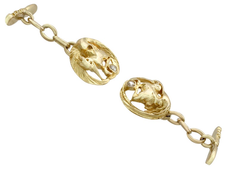 Antique 1900s Pair of 18k Yellow Gold Bird Cufflinks For Sale at 1stDibs Antique 1900s Pair of 18k Yellow Gold Bird Cufflinks For Sale at 1stDibs