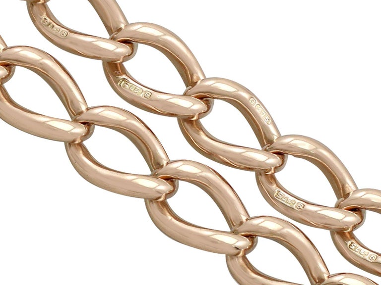 Antique 1900s Yellow Gold Double Albert Watch Chain with T Bar at 1stDibs