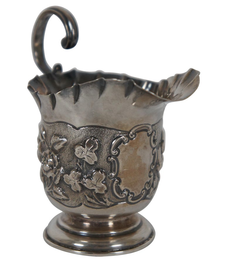 Antique 1901 Nathan and Hayes Repousse Sterling Silver Mini Cream ...