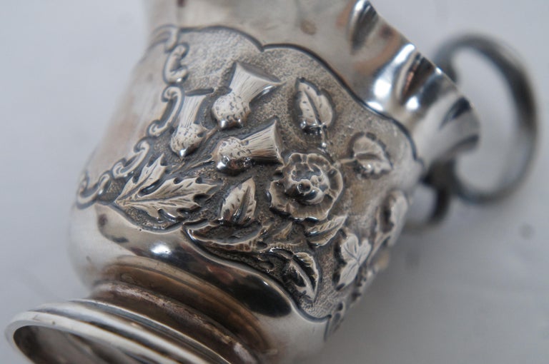 Antique 1901 Nathan and Hayes Repousse Sterling Silver Mini Cream ...