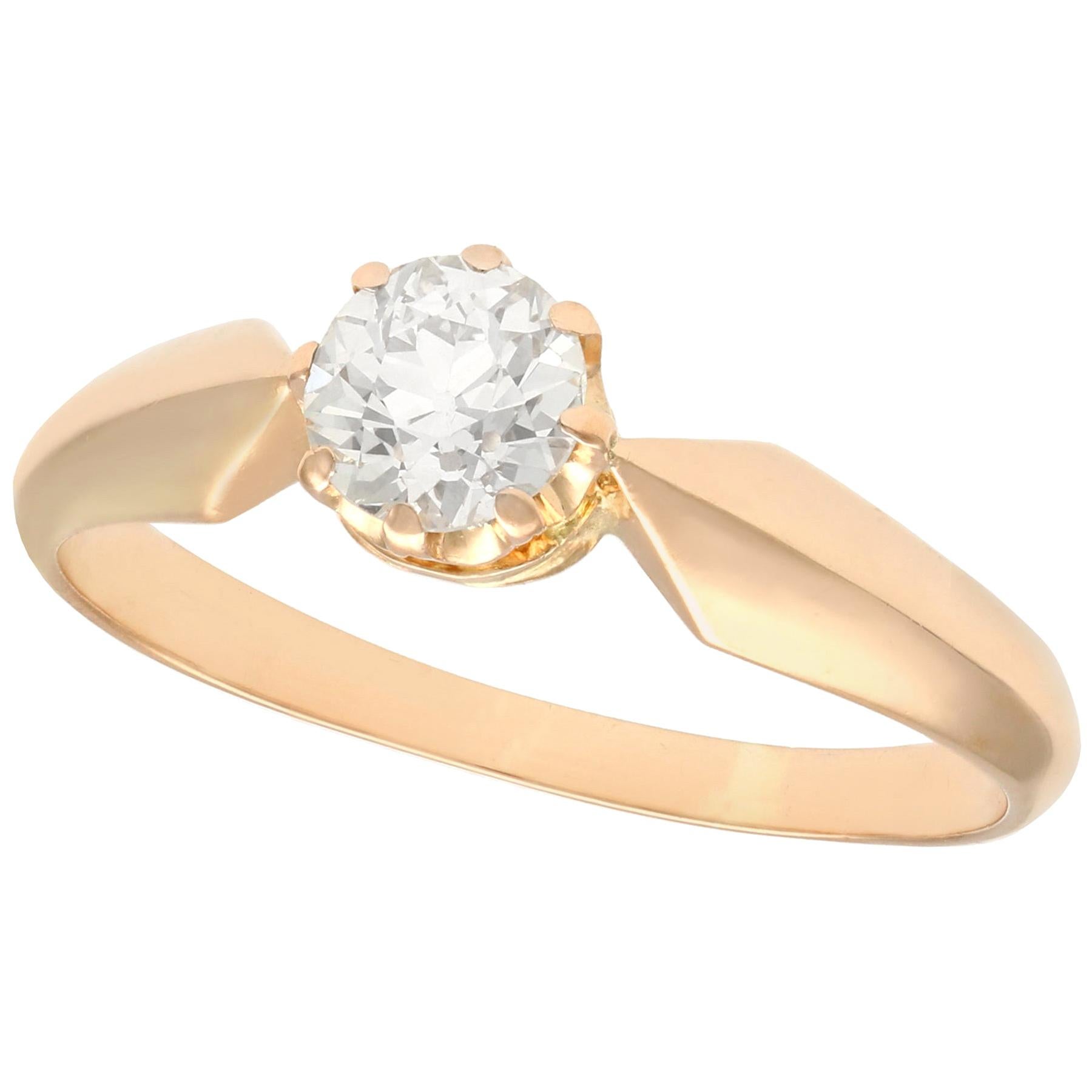 Antique Diamond Solitaire Rose Gold Men's Ring at 1stDibs | antique ...