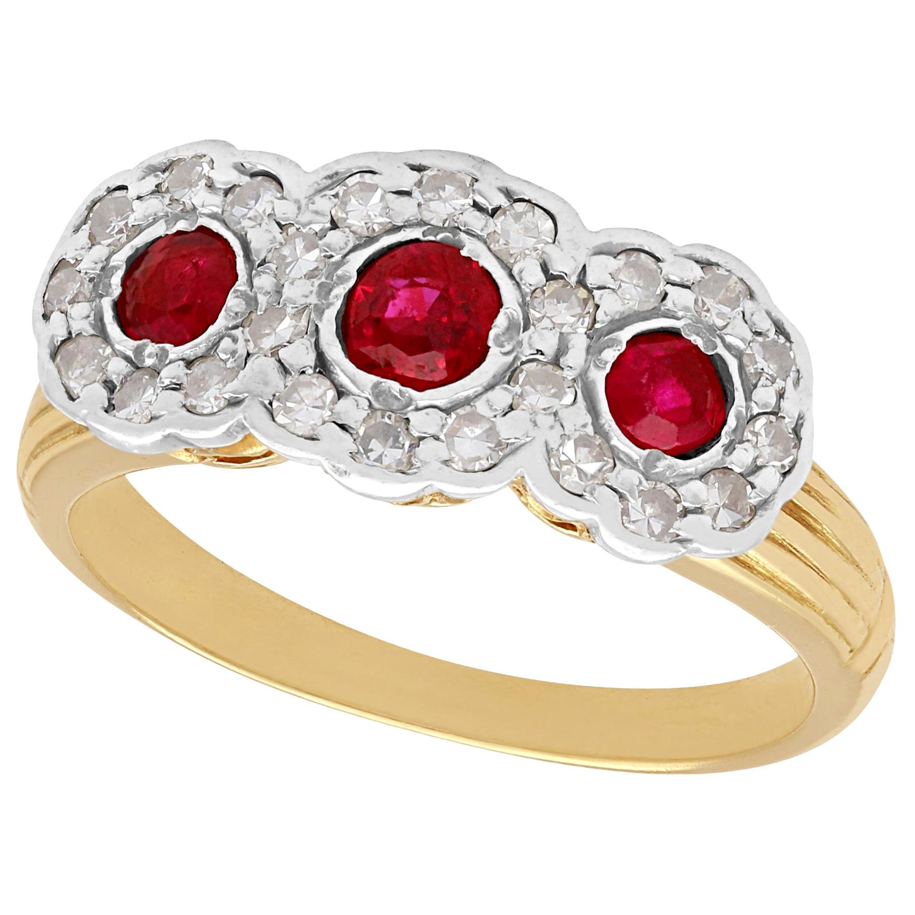 Edwardian 0.35 Carat Diamond Three-Stone Cluster Ring, circa 1910s For ...