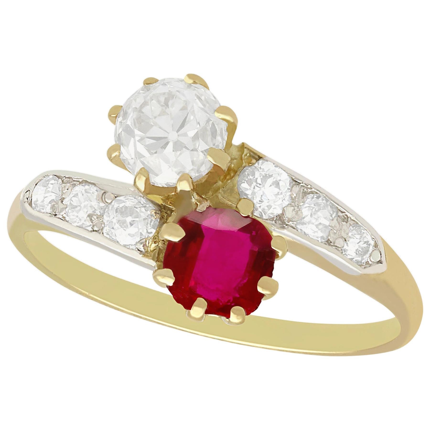 Antique Ruby and Diamond Five-Stone Ring, circa 1910s For Sale at ...