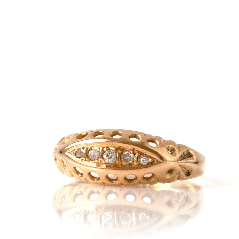 Antique 1912 George V 18 Carat Gold Diamond Ring For Sale at 1stDibs