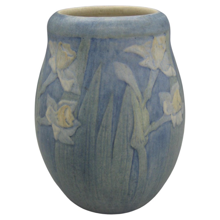 Antique 1914 Arts and Crafts Newcomb College Art Pottery Daffodils Vase ...