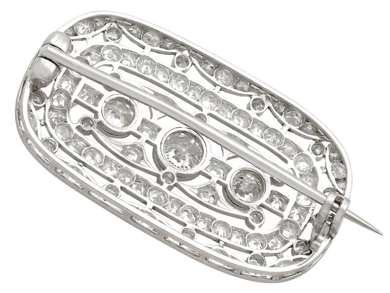 Antique 1920s 1.83 Carat Diamond and Platinum Brooch by Garrard at 1stDibs