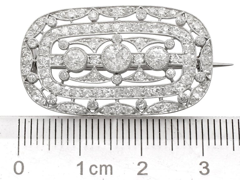 Antique 1920s 1.83 Carat Diamond and Platinum Brooch by Garrard at 1stDibs