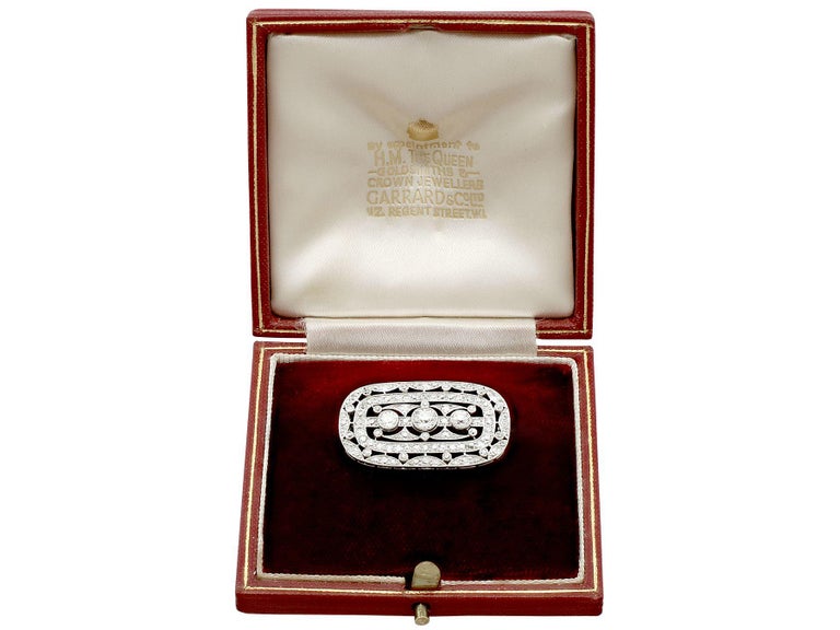 Antique 1920s 1.83 Carat Diamond and Platinum Brooch by Garrard at 1stDibs