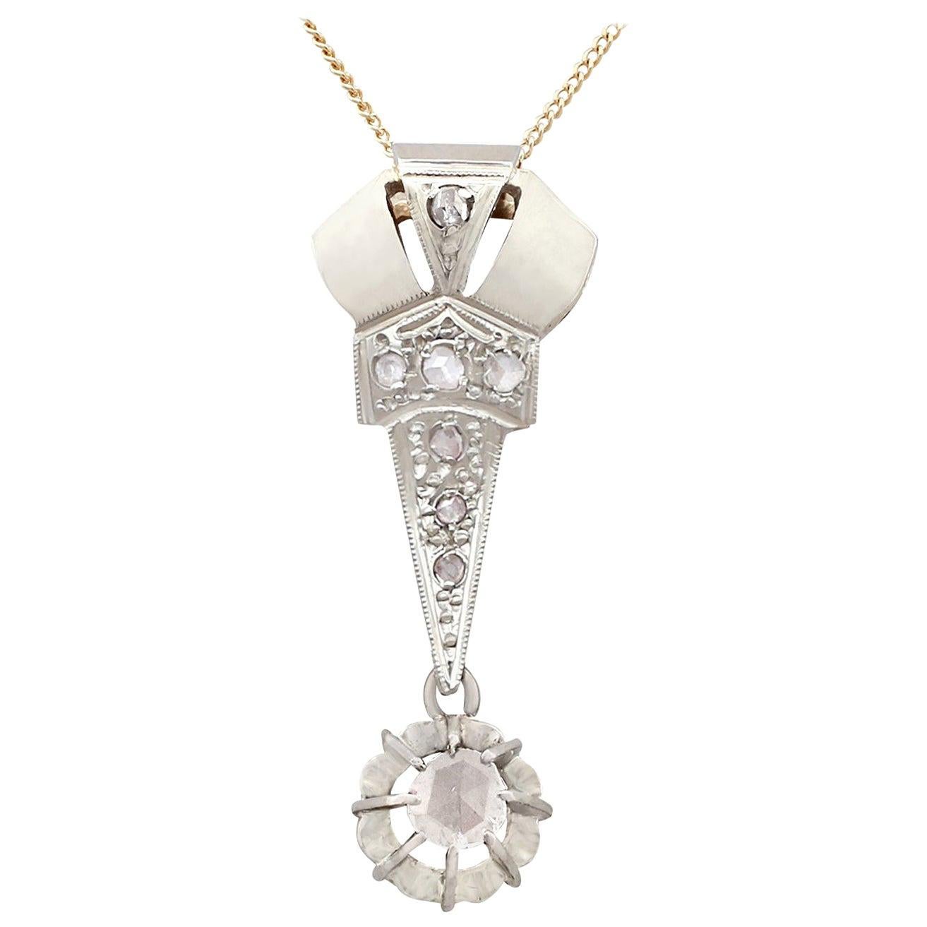 1.14Ct Diamond and Platinum Pendant - Art Deco - Antique French Circa 1920 at 1stDibs