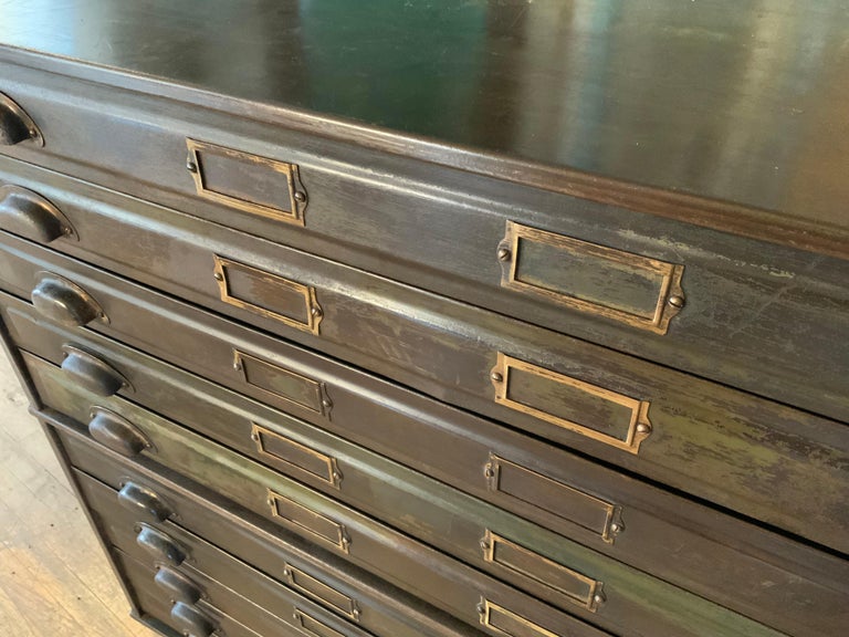 Antique 1920's Double Set of Steel Flat Files at 1stDibs