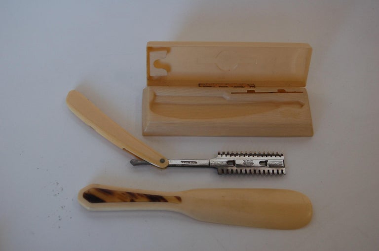 Antique 1920s Durham Duplex Straight Razor French Ivory Celluloid For ...
