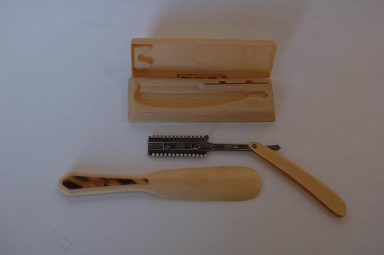 Antique 1920s Durham Duplex Straight Razor French Ivory Celluloid For ...