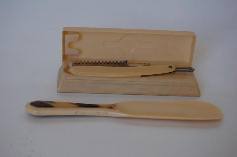 Antique 1920s Durham Duplex Straight Razor French Ivory Celluloid For ...