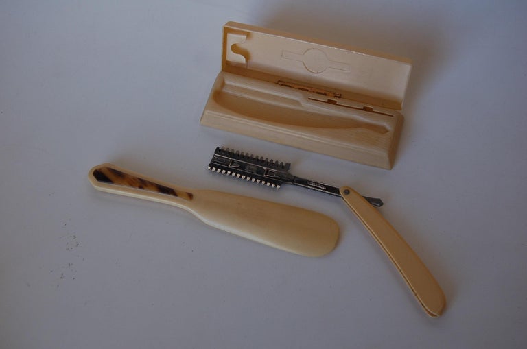 Antique 1920s Durham Duplex Straight Razor French Ivory Celluloid For ...