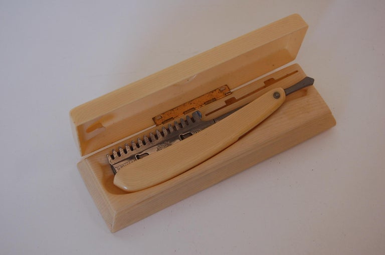Antique 1920s Durham Duplex Straight Razor French Ivory Celluloid For ...