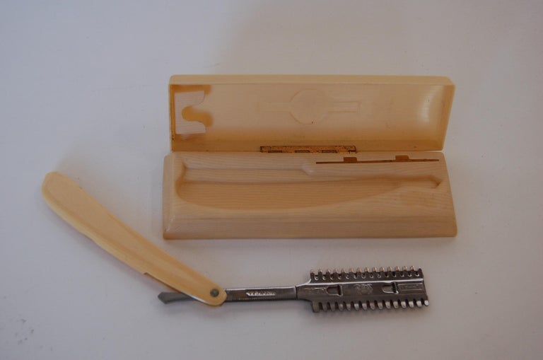 Antique 1920s Durham Duplex Straight Razor French Ivory Celluloid For ...