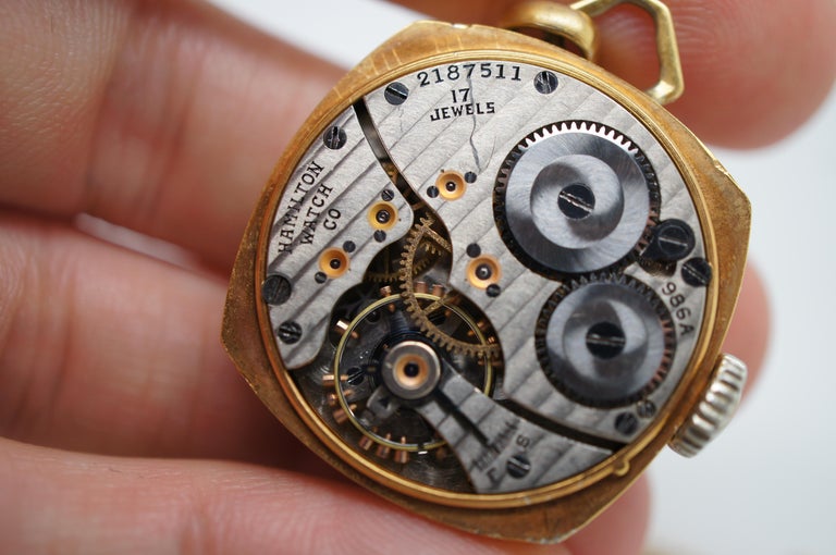 Antique 1920s Hamilton Wadsworth 14k Gold Glow in the Dark Pendant ...