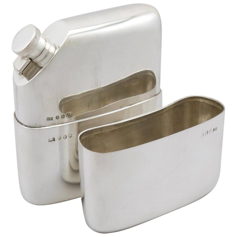 Antique 1920s Scottish Sterling Silver Hip Flask at 1stDibs